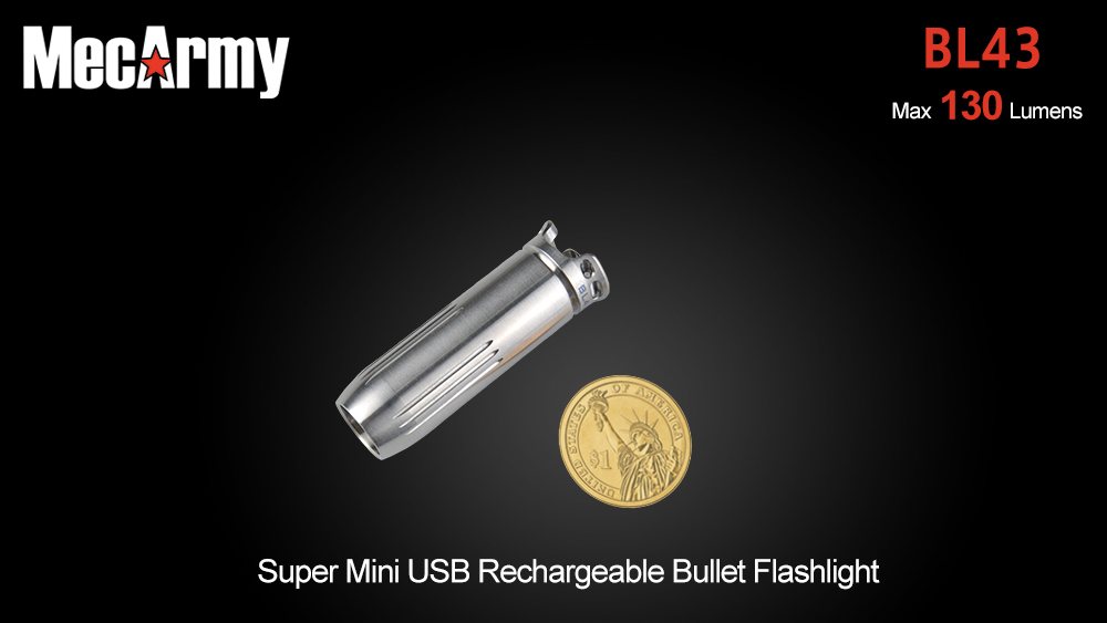 Sun Flashlight จำหน่าย ไฟฉายประสิทธิภาพสูง: ไฟฉาย MecArmy BL43 Bullet Titanium