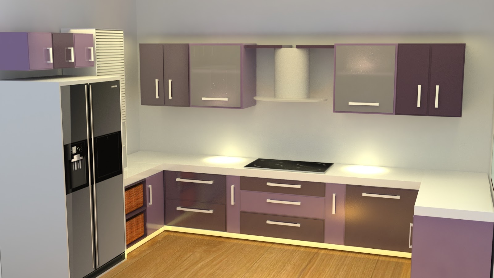 Book My Interior: Purple and mauve Kitchen.