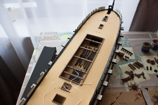 Sailing Ship Models: USS Constitution - Assembling the Spar Deck