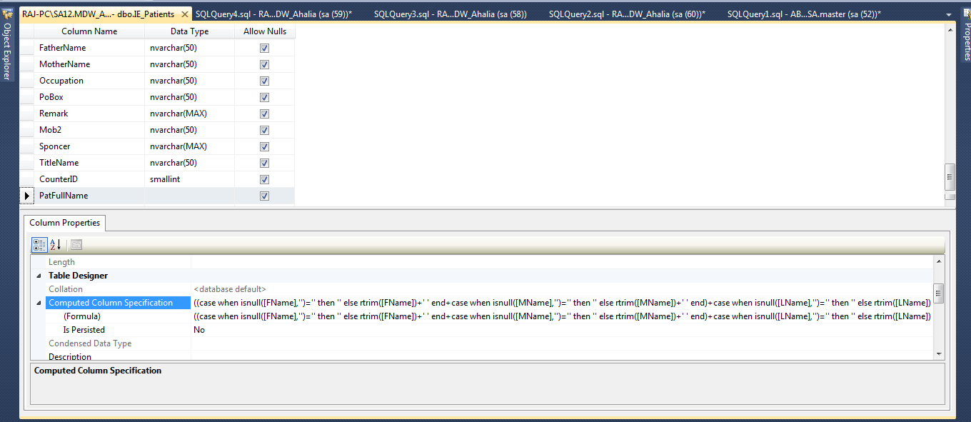 C# Infrasolution: SQL SERVER – Computed Column – PERSISTED and Performance C# Infrasolution: SQL SERVER – Computed Column – PERSISTED and Performance