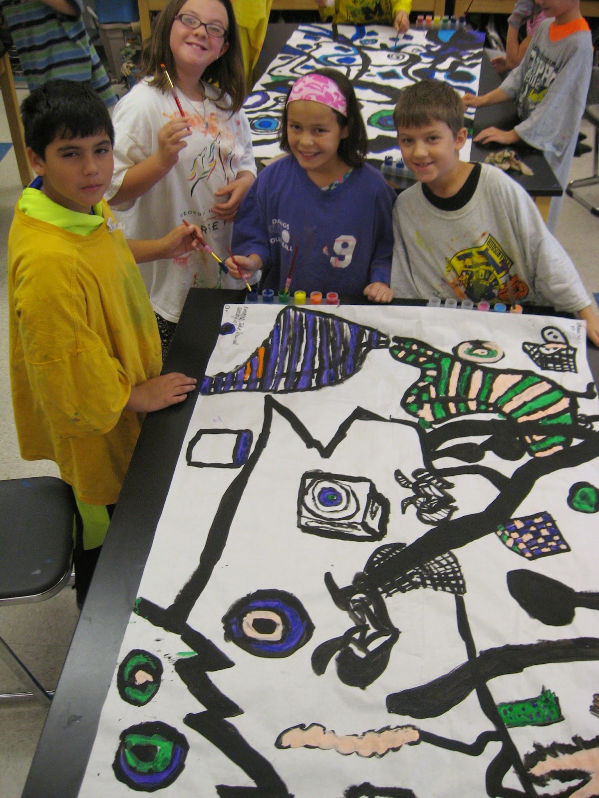 Jamestown Elementary Art Blog: 4th Grade Abstract Kandinsky Murals!