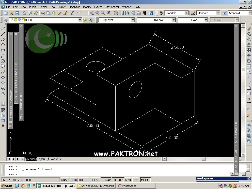 AutoCAD engineering Drawings for Students of 1st Smester BS(ETE) | Paktron - Pakistani Technical ...