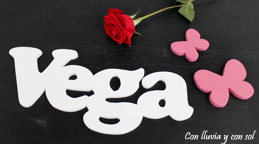 Con lluvia y con sol: LETRAS DECORATIVAS DE MADERA PARA VEGA