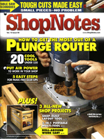 Ah! E se falando em madeira...: ShopNotes: plunge router mortising jig