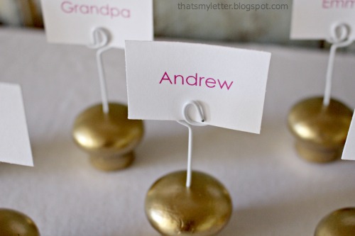 DIY Knob Place Card Holders - Jaime Costiglio