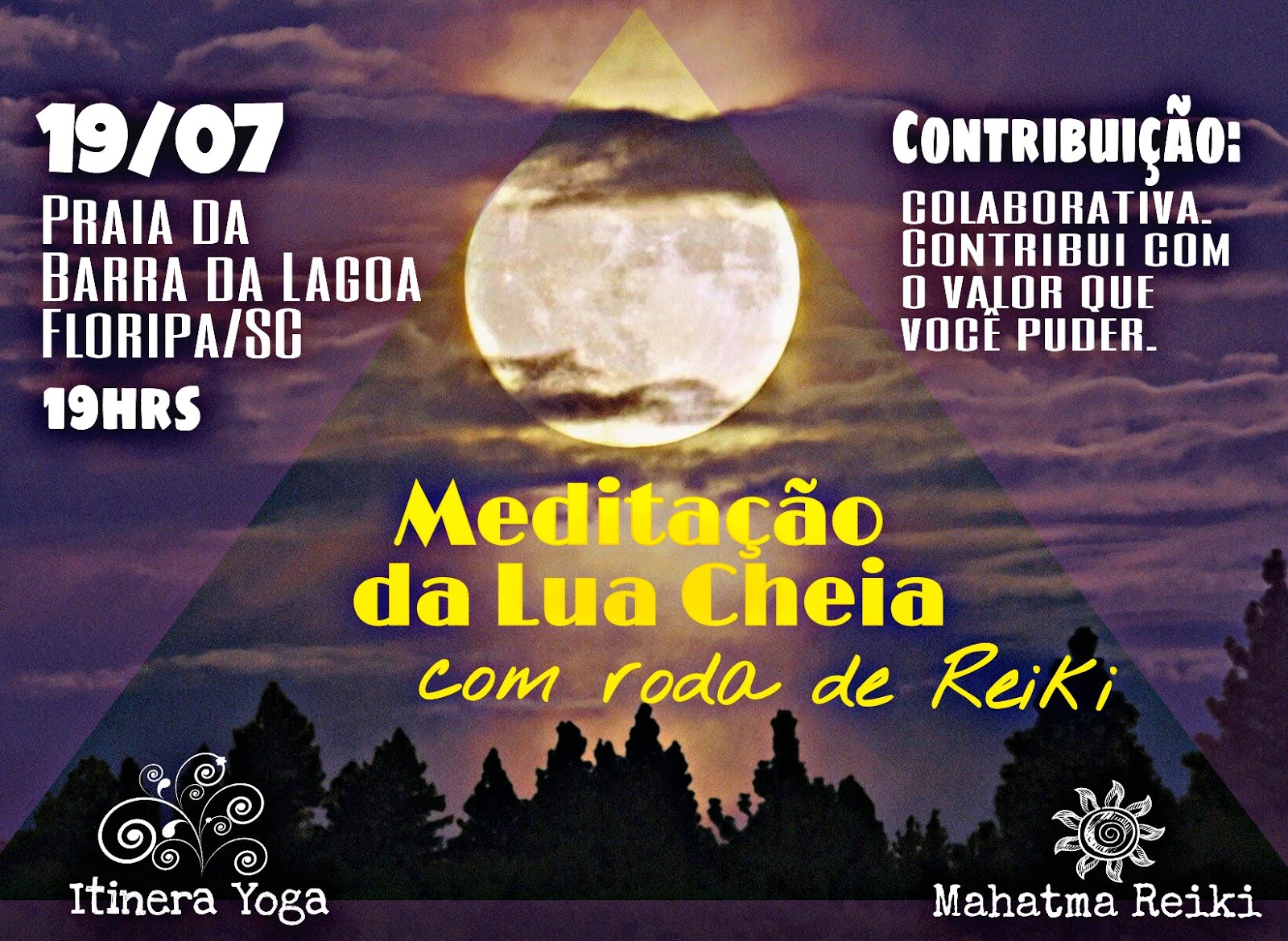 Itinera Yoga: Meditação da Lua Cheia com roda de Reiki
