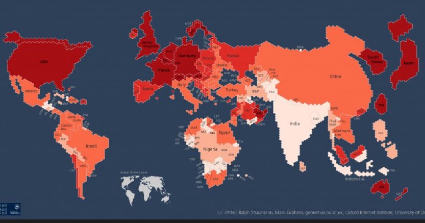 Where do most of the internet users live?