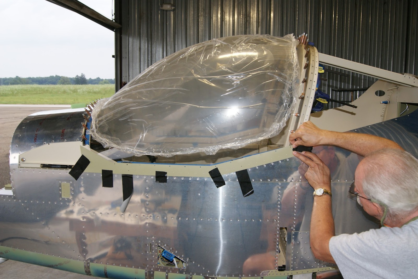 DOG Aviation John's RV-12 Blog: Canopy Drilled Onto Front And Aft ...