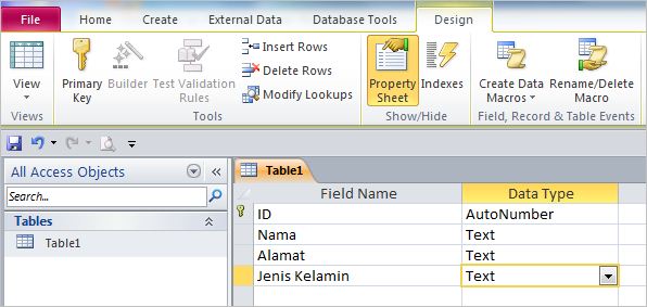 teknologi: Cara Membuat Aplikasi Menggunakan MS Access - Database