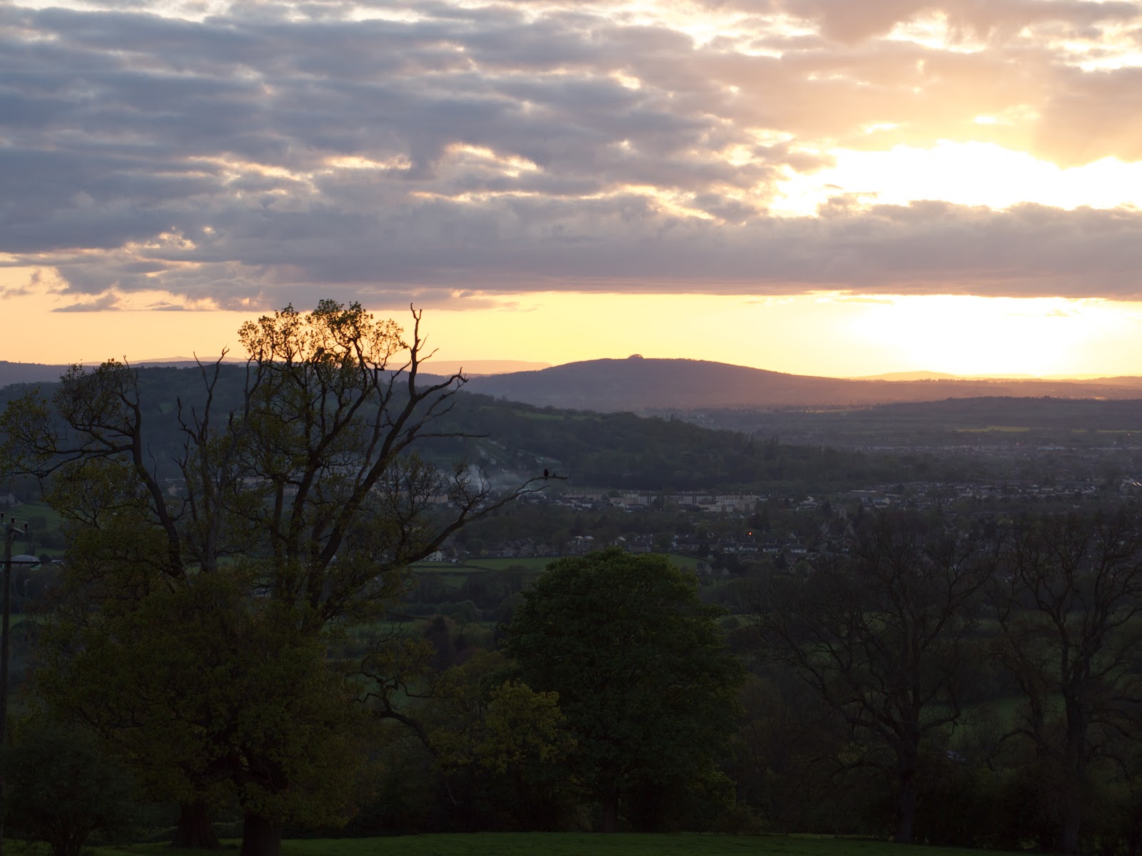 Longstoned: The Sun sets behind May Hill as viewed from the edge of the ...