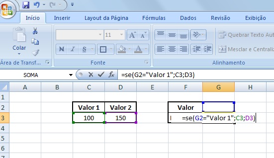 Trabalhando com o Excel: FÓRMULA SE