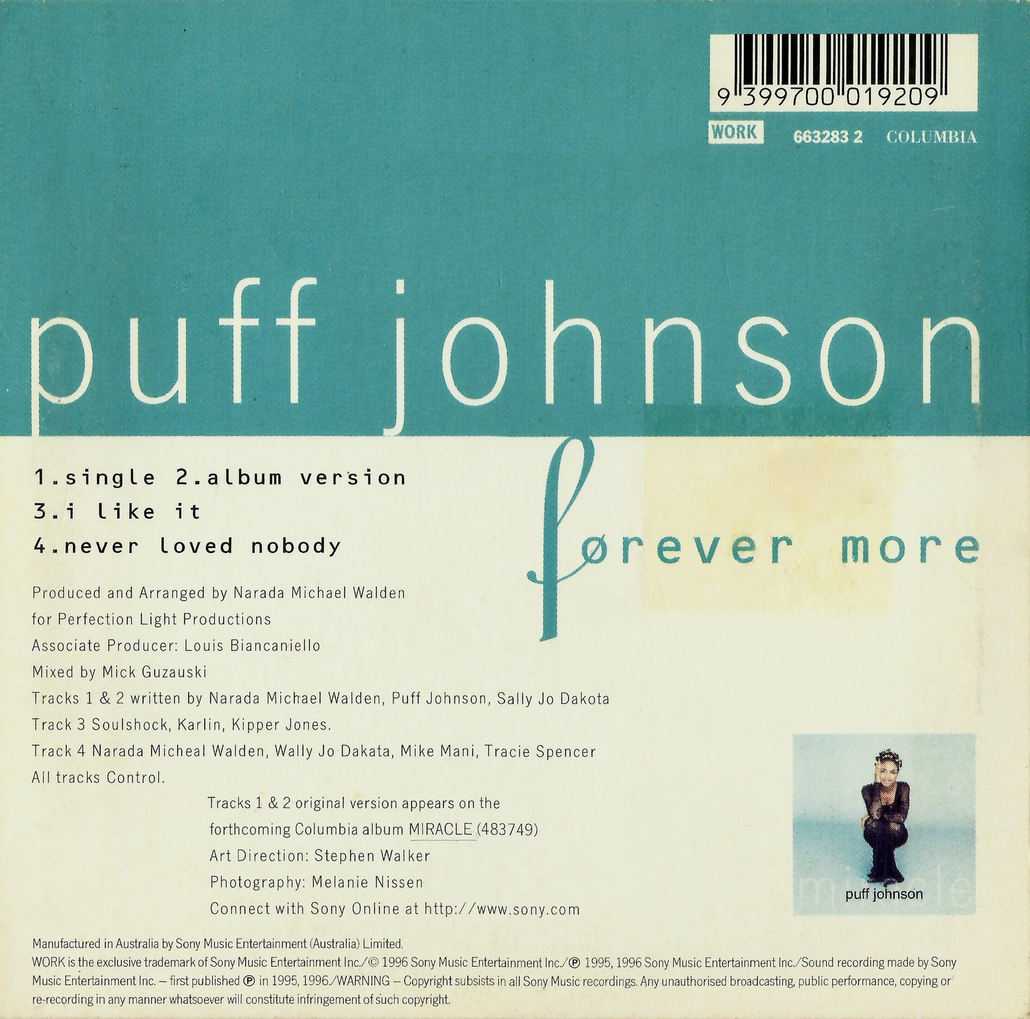THE CRACK FACTORY: Puff_Johnson-Forever_More-(AUS_CDS)-1996-Y2H_INT