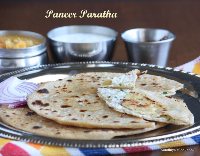 Sandhiya's Cookbook: Paneer Paratha | Cottage Cheese Paratha | Paratha ...