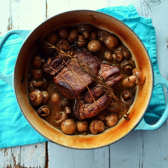 Beef Pot Roast with Button Mushrooms