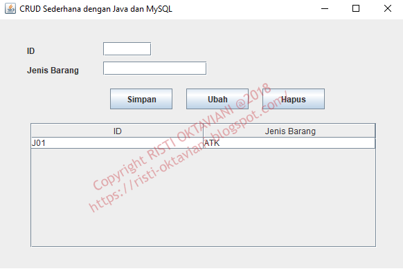 Aplikasi CRUD Sederhana dengan Java Swing dan MySQL