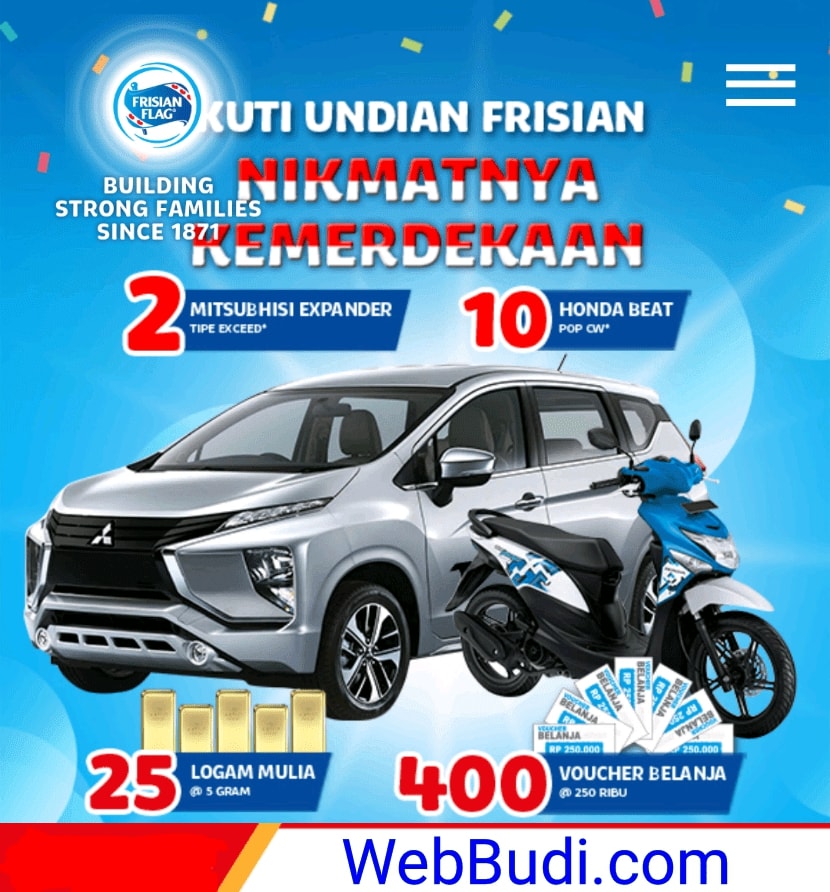 Promo Undian Susu Frisian Flag Berhadiah 2 Mobil Xpander, 10 Motor, 25 ...