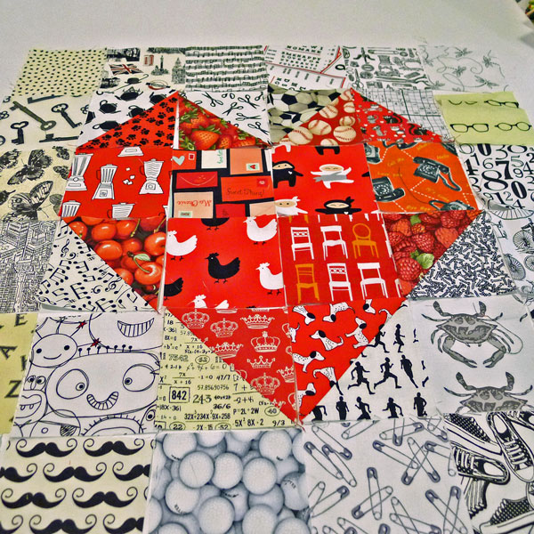 Pieces by Polly: Scrappy Heart Block Tutorial - I-Spy Heart Block