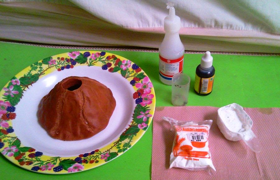 Cara Membuat Miniatur Gunung Berapi Dari Bubur Kertas - Falah Fadhilah