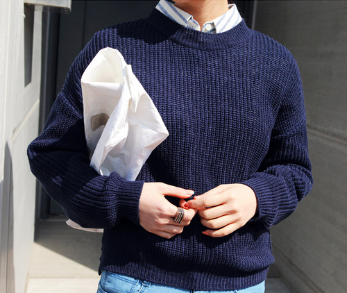 [Stylenanda] Ribbed Round-neck Sweater | KSTYLICK - Latest Korean ...