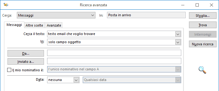 Ricerca avanzata Outlook 365 | Oggi è un altro post