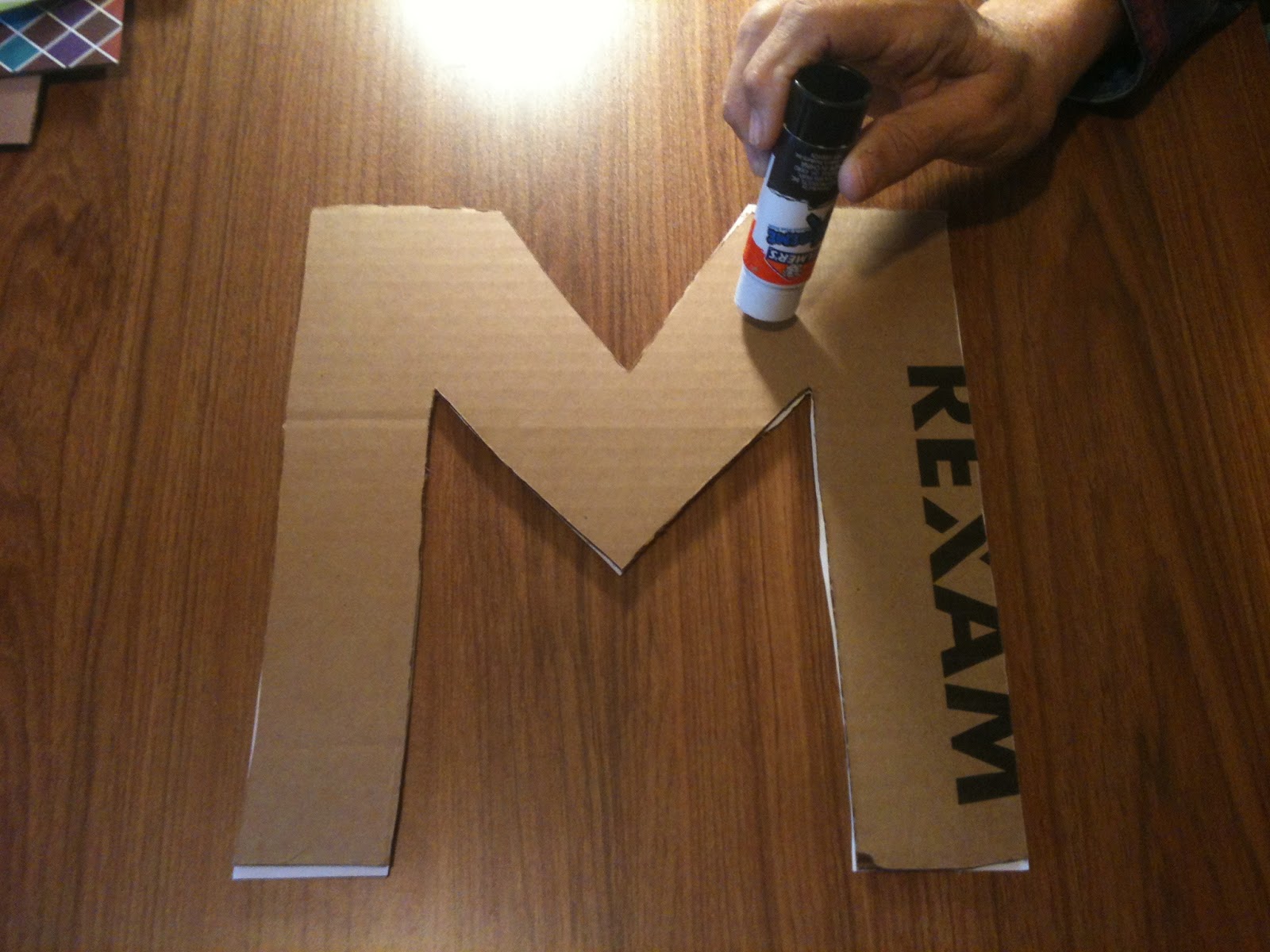 Projects and Pins from Mom and Me : Cardboard Letters with Scrapbook Paper