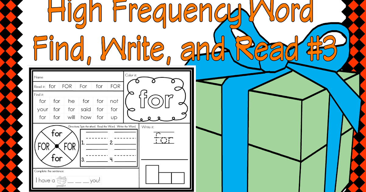 Teachers R US: High Frequency Words Find, Write, and Read #3