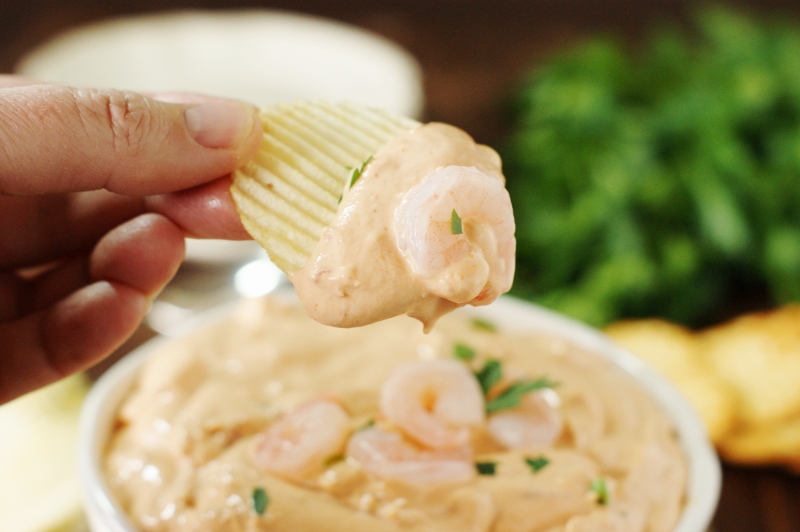3-Ingredient Shrimp Cocktail Dip - The Kitchen is My Playground