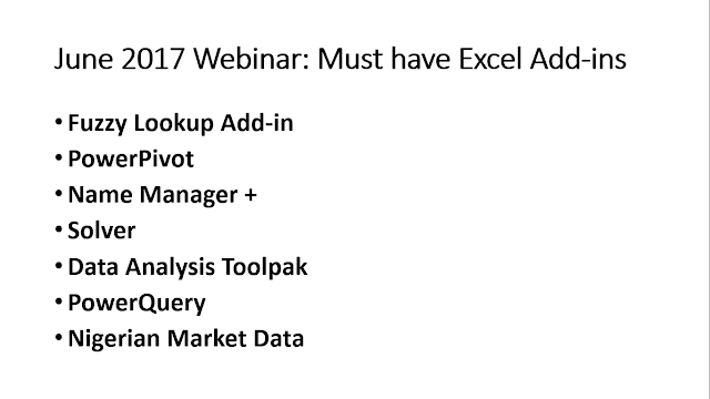 Recording of June 2017 Webinar On Useful Add-ins You Should Be Aware Of ...