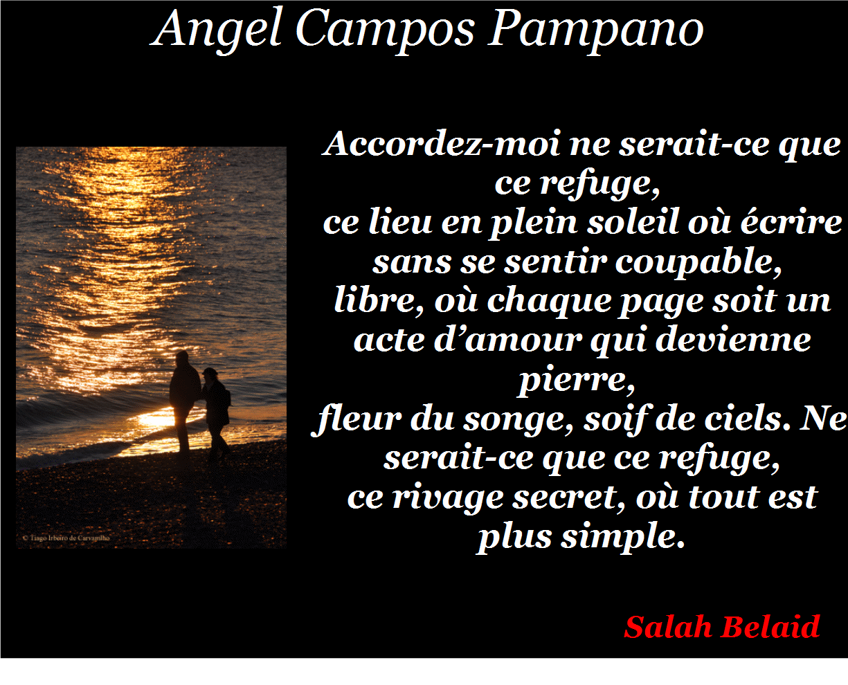 Accordez moi ne serait-ce que ce refuge,...Angel Campos Pampano