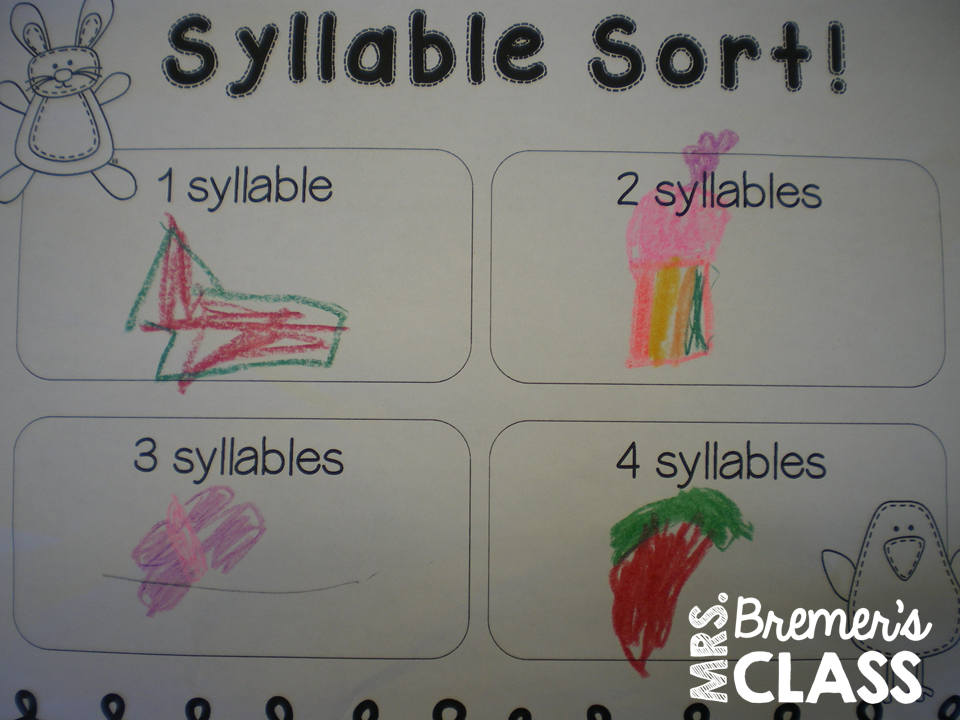 Easter Syllable Sort, Letter Mazes, and More Literacy Activities | Mrs ...