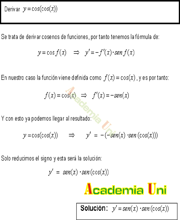 DERIVADAS TRIGONOMETRICAS EJERCICIOS RESUELTOS