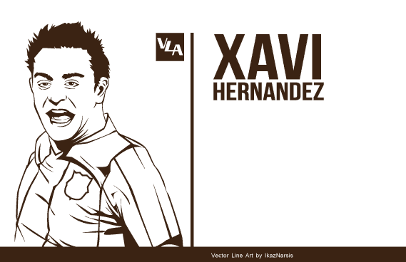 Vector Line Art: Xavi Hernandez Vector Line Art
