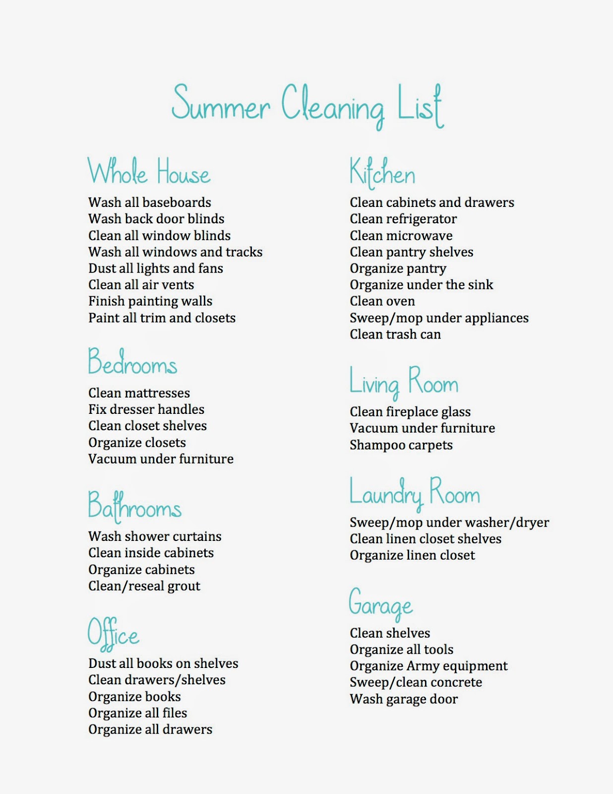 Julie Austine Summer Cleaning List julie-austine-summer-cleaning-list