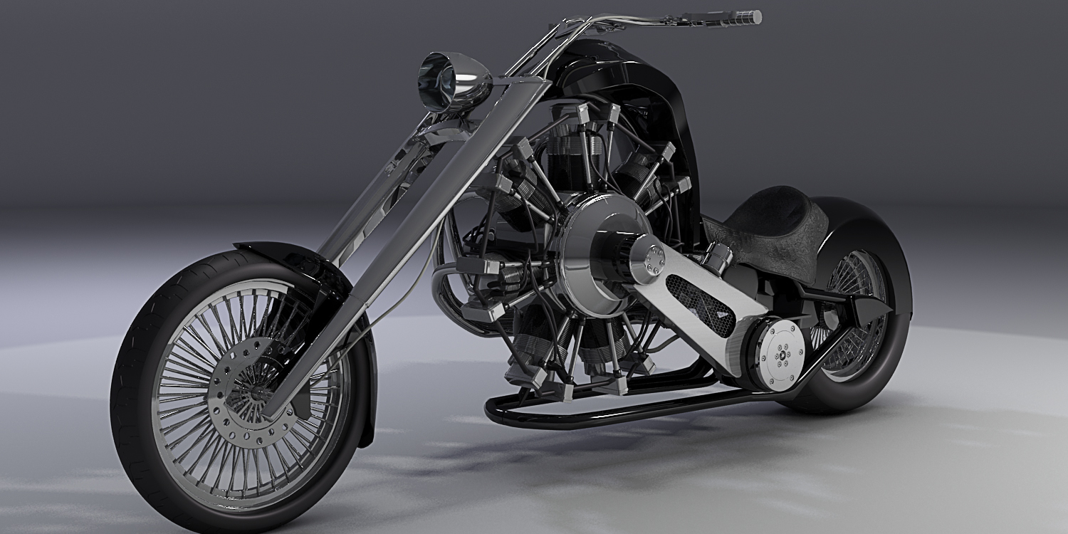 The Radial Engine Motorcycle | ROBERT SANTIAGO/3D MODELER