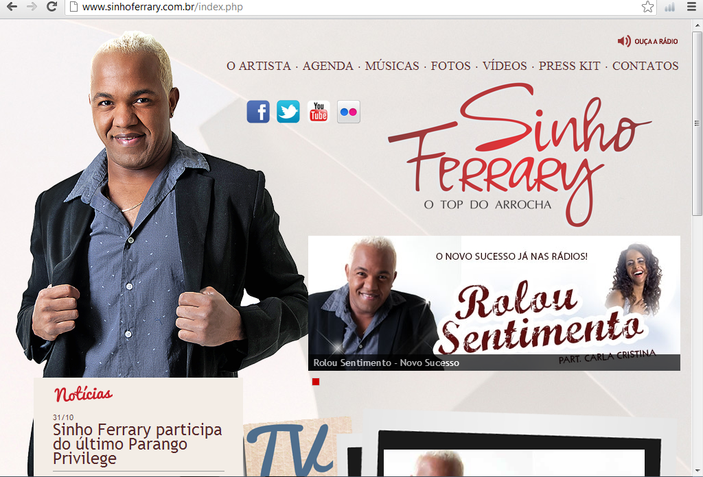 blog DOCE SABOR - IGUAÍ-BA: MÚSICA: SINHO FERRARY LANÇA SITE OFICIAL