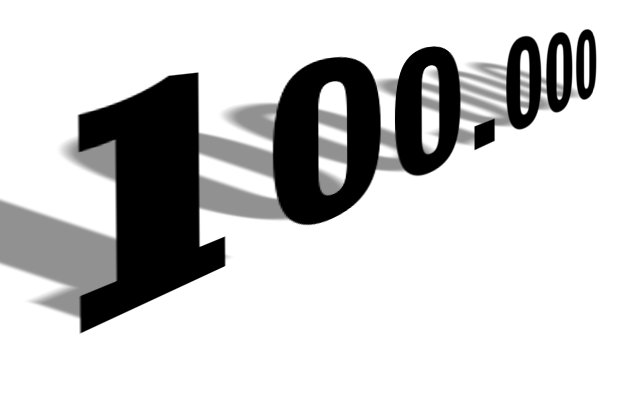 IN DEN UYLENBAL: 100.000 = € 1000,- = 100.000 eurocenten