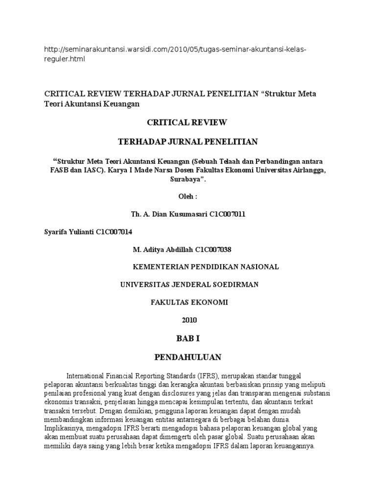 contoh critical review jurnal - wood scribd indo