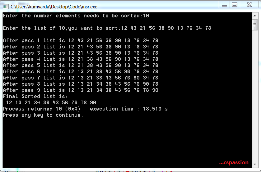 Insertion sort step by step explanation