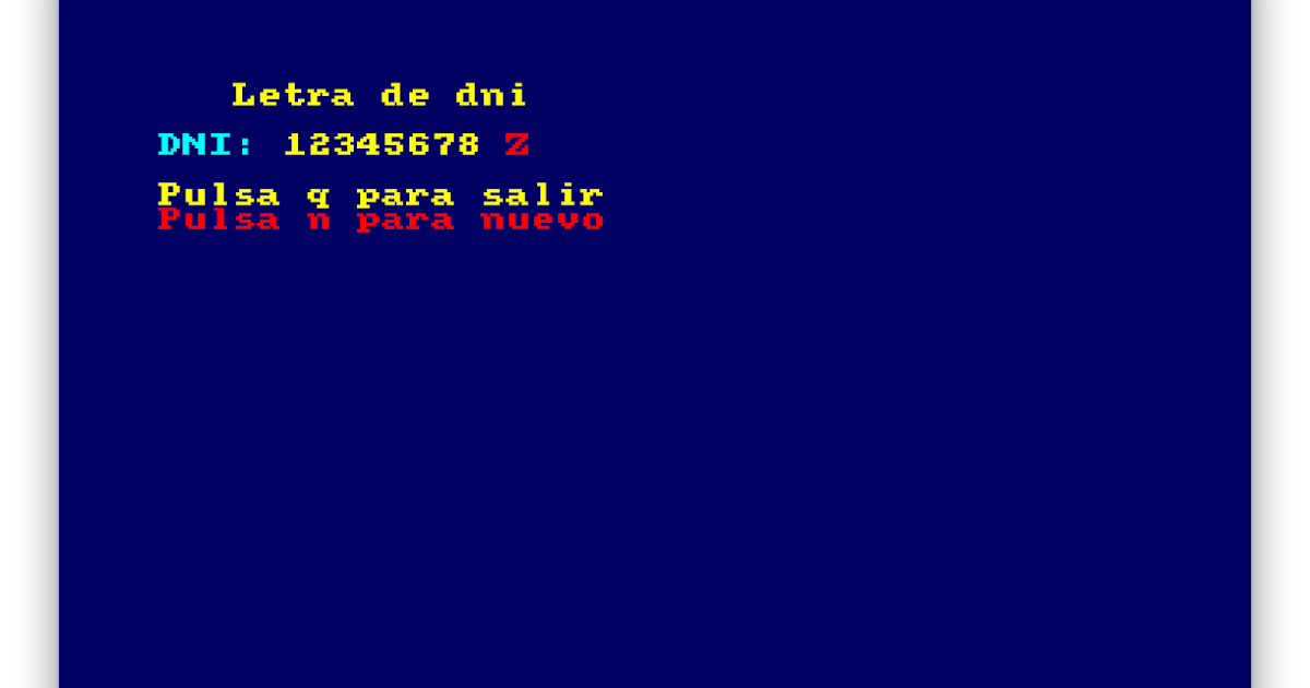 El valle del Viento Helado: Calcular la letra del DNI ... en Locomotive ...