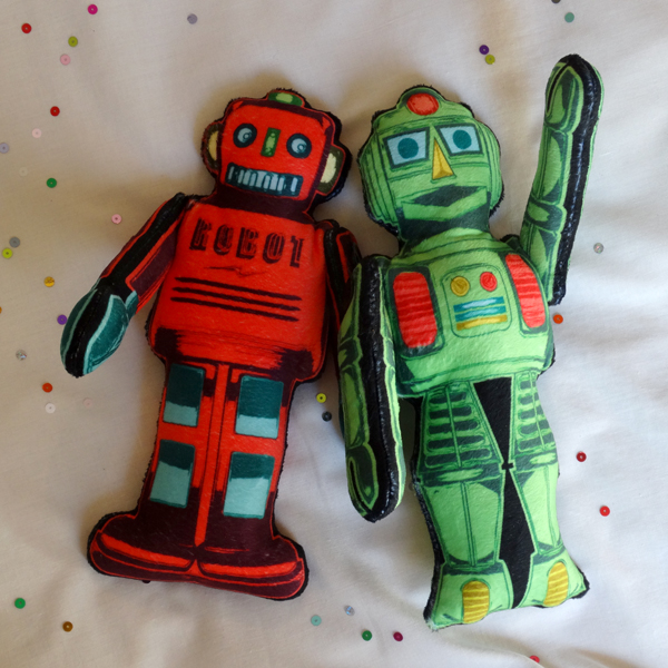 CJL designs: Minky Robot Plushies