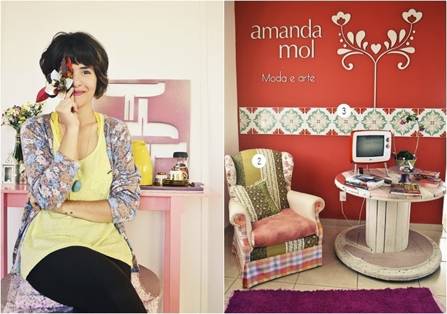 Na Dúvida... Experimenta! : DECORAÇÃO DO ATELIER AMANDA MOL MODA E ARTE