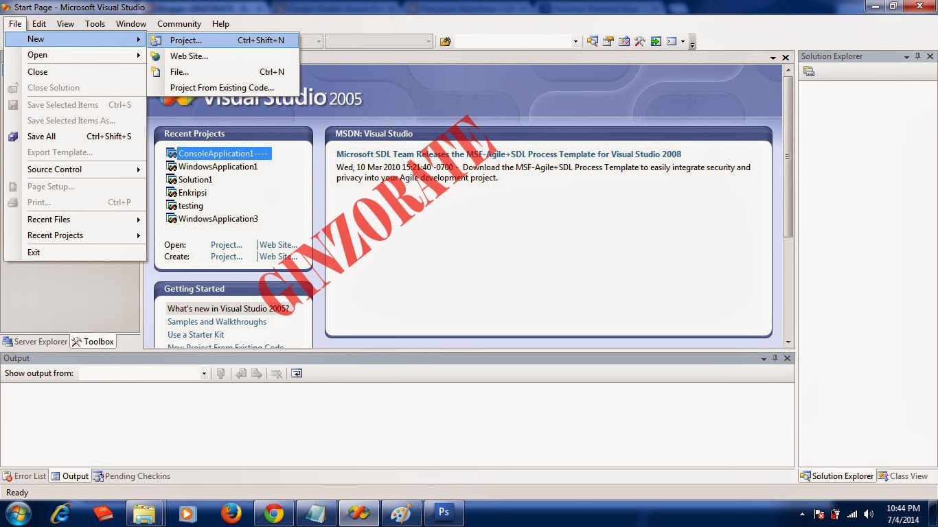 Sakti Gin: Tahapan Membuat Aplikasi Console Di VB.NET 2005 (Hello world)