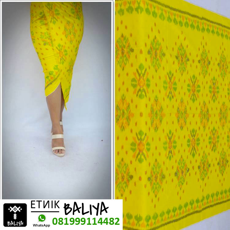 endek sutra mastuli kuning ~ kain endek sutra