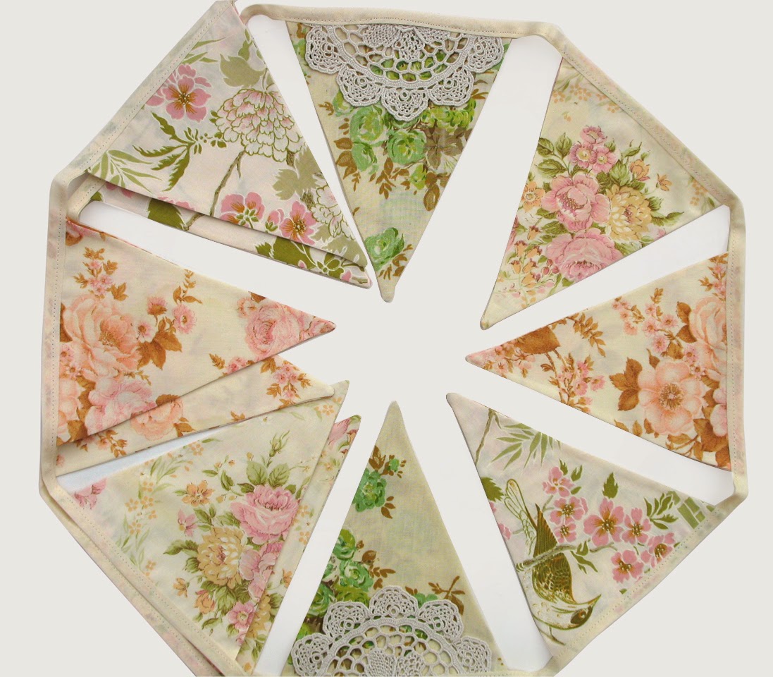 Merry-Go-Round Handmade: Vintage Retro Spring Floral Flag Bunting ideal ...