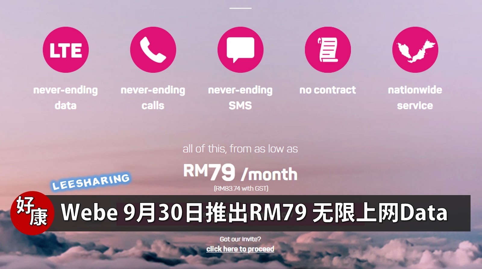 Webe 9月30日推出RM79 无限上网Data - Leesharing