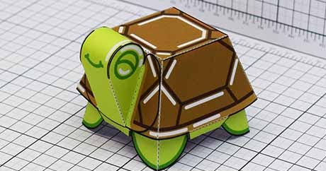 Happy Turtle Paper Toy | Paperized Crafts