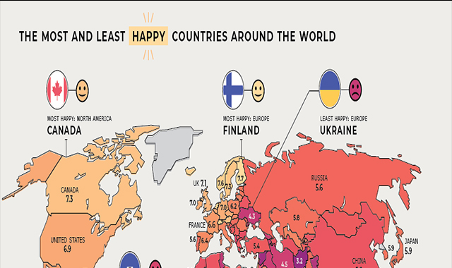 The Most And Least Happy Countries Around The World #infographic ...