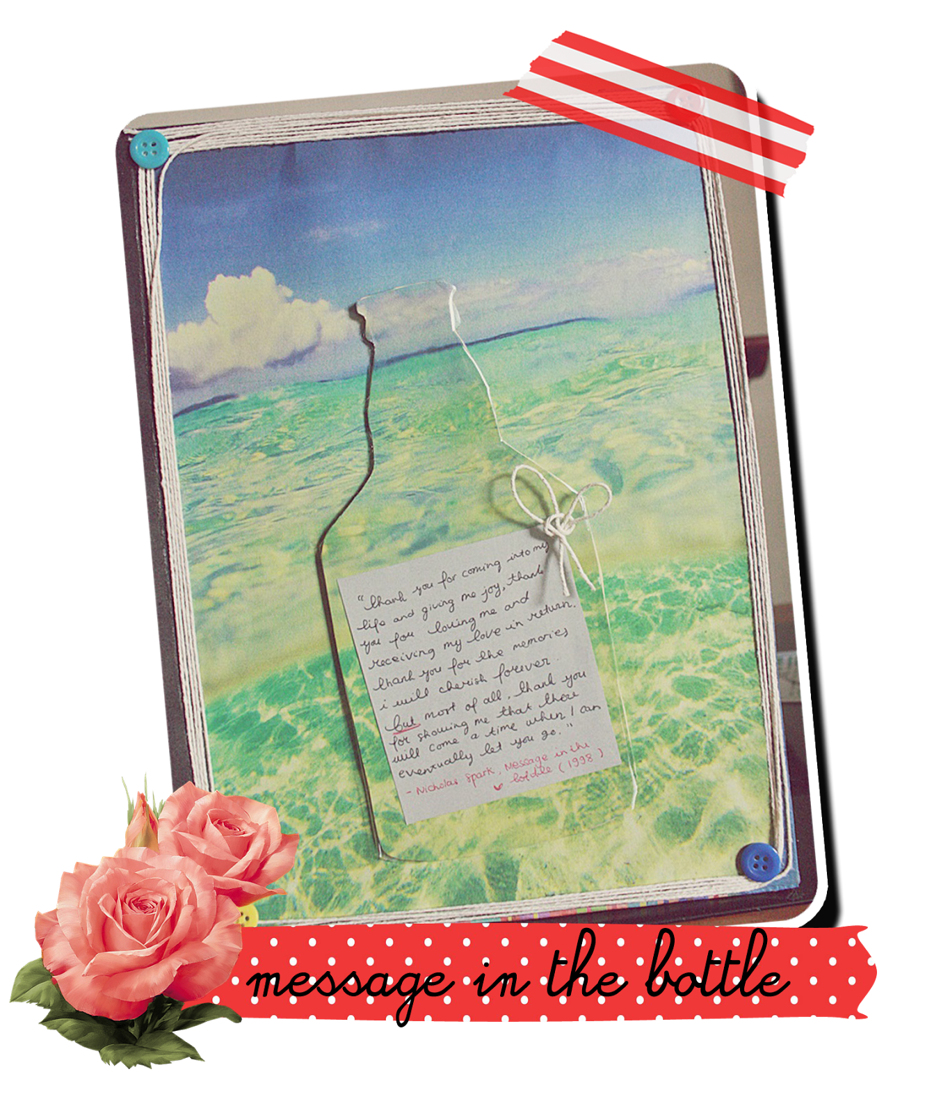 Membuat scrapbook: message in the bottle - SCRAPTERRA