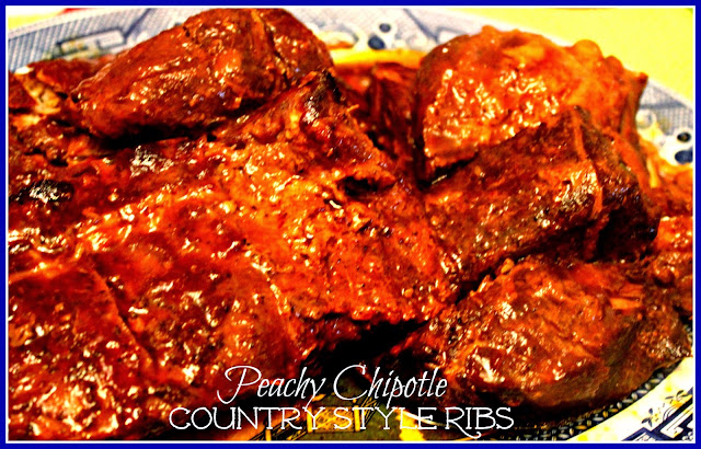 Sweet Tea and Cornbread: Slow Cooker Peachy Chipotle Country Style Ribs!