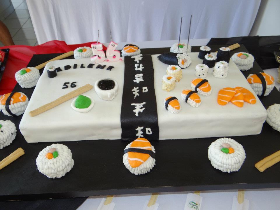 Vitrine dos Bolos: Bolo com tema de sushi